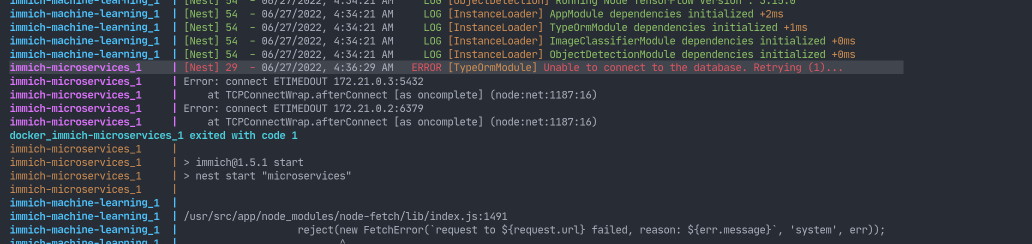 [BUG] start docker-compose and shows that unable to connect to the database · Issue #269 ...