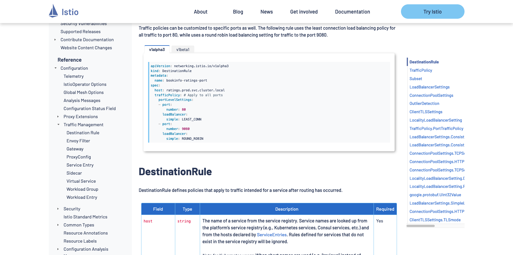 DestinationRule reference and sidebar disappeared · Issue #11365 · istio/istio.io · GitHub