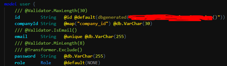 Capability to put validations inside schema.prisma, and have DTOs generated with validation ...