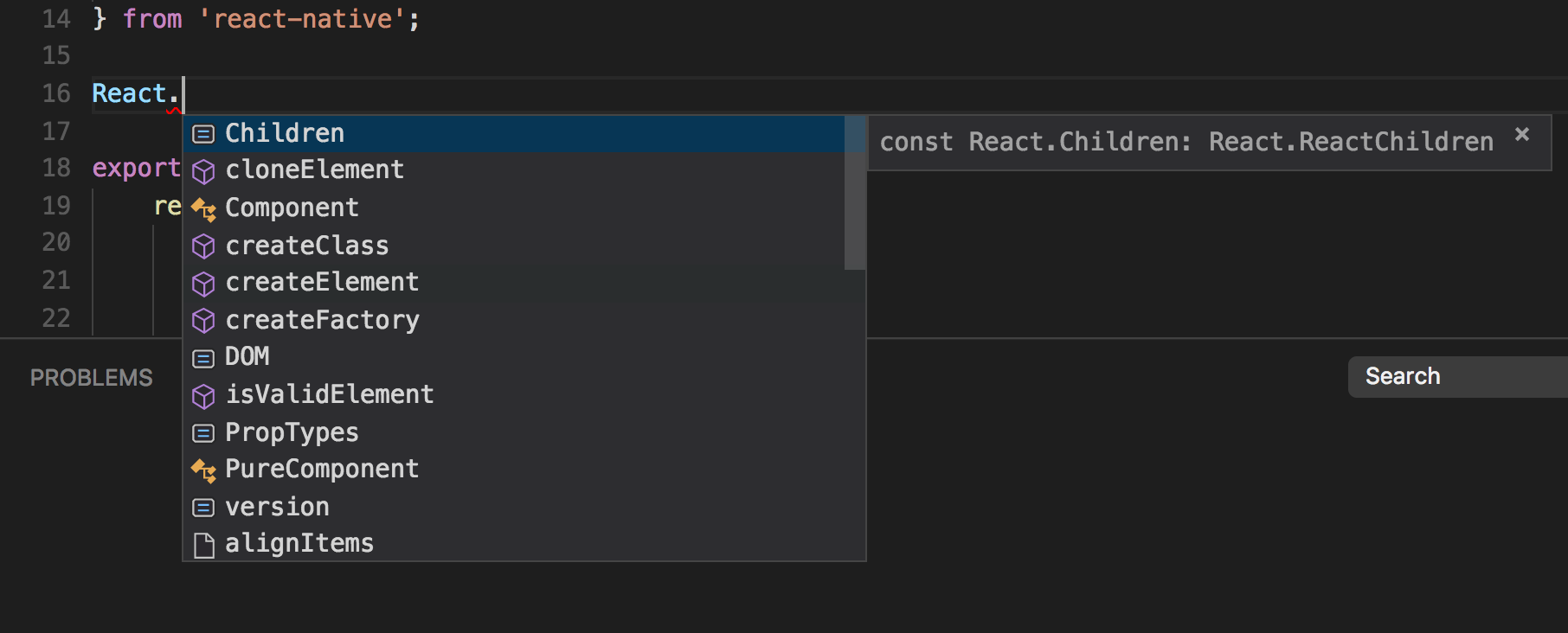 Intellisense not working for react-native · Issue #34342 · microsoft/vscode · GitHub
