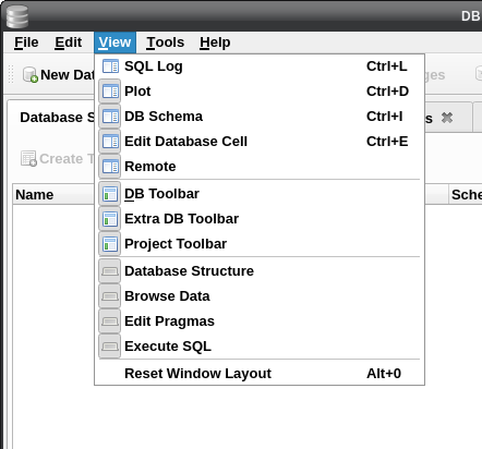 Poor View Menu Presentation · Issue #1899 · sqlitebrowser/sqlitebrowser · GitHub