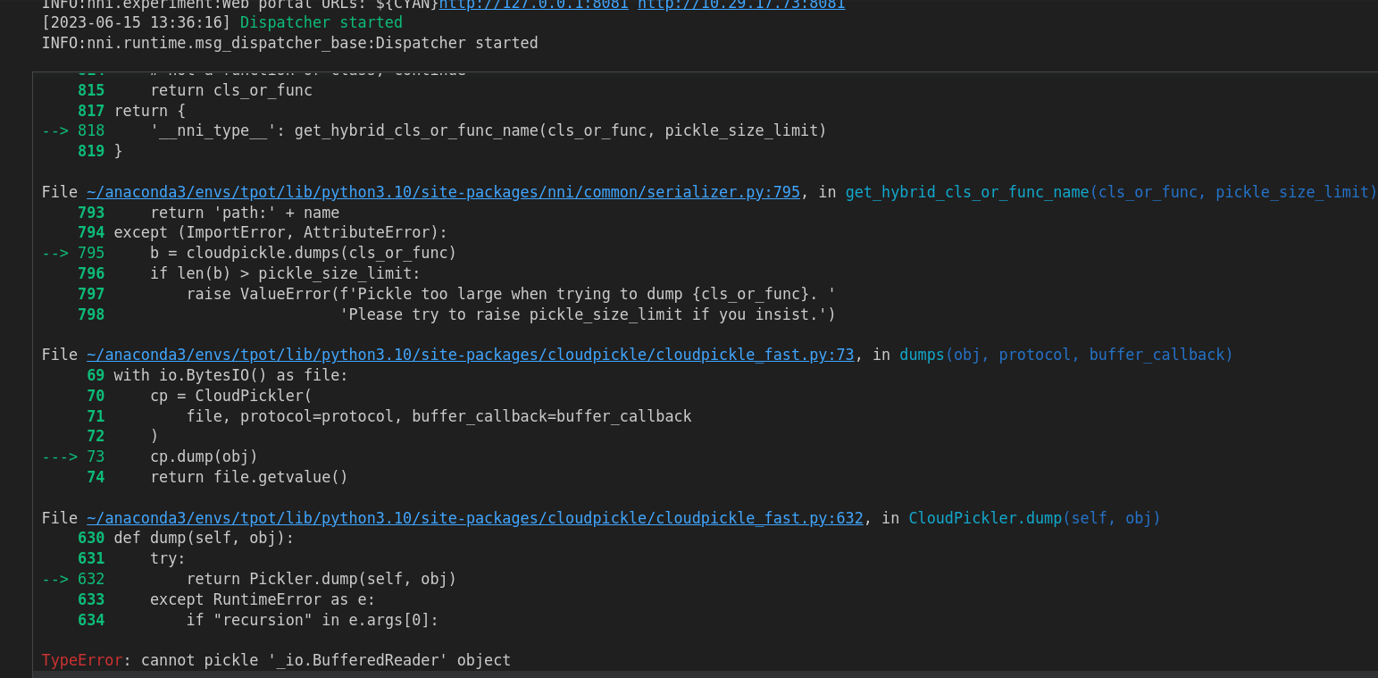 ImportError: Cannot use a path to identify something from __main__ ...