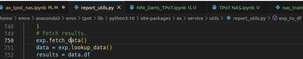 Completed Multi-objective NAS experiments without metrics and repeated parameter selections ...