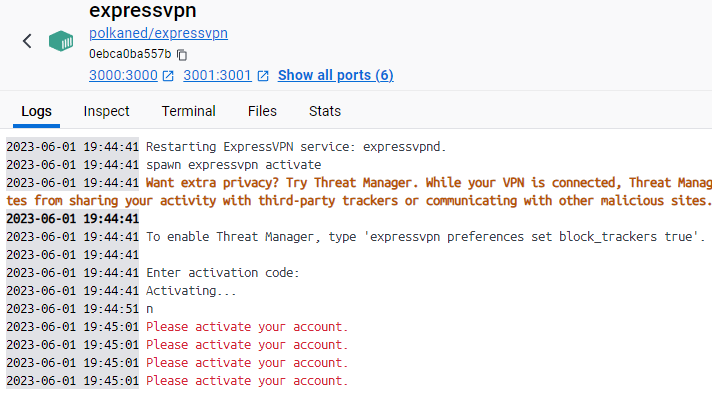 Startup VPN activation sequence failing · Issue #49 · polkaned/dockerfiles · GitHub
