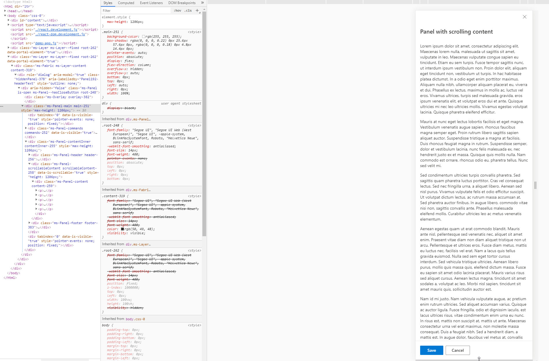 Panel className performance and isFooterAtBottom prop by kkjeer · Pull ...