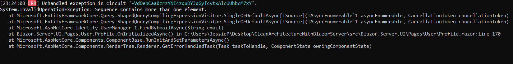 Error on new account profile · Issue #43 · neozhu/CleanArchitectureWithBlazorServer · GitHub