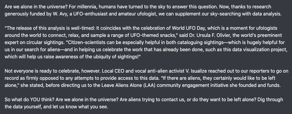 GitHub - josephthompson532/UFOs: The purpose of this analysis was to ...