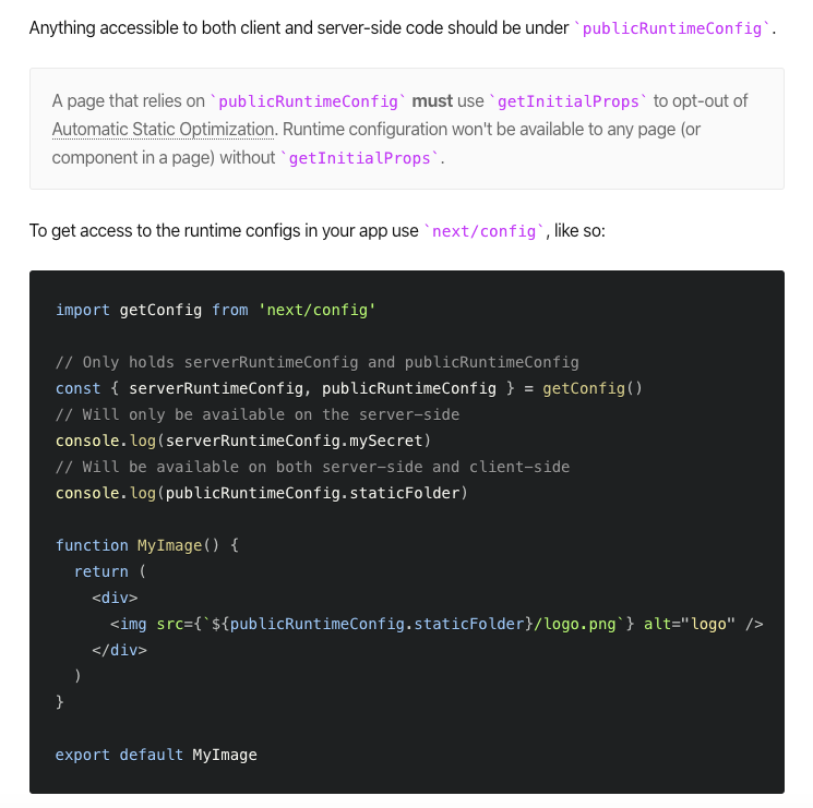 [Runtime Configuration] Documentation suggests limitation, not present in example · Issue #10318 ...