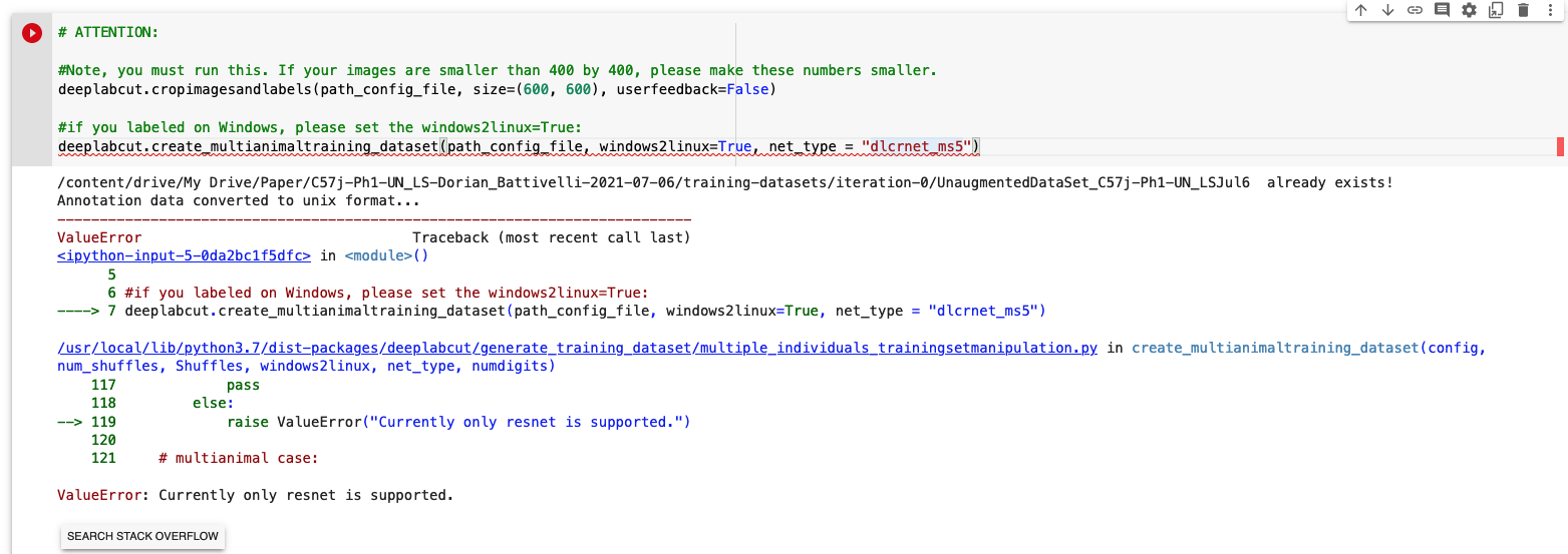 Impossible to use dlcrnet_ms5 for creating training dataset. · Issue #1399 · DeepLabCut ...