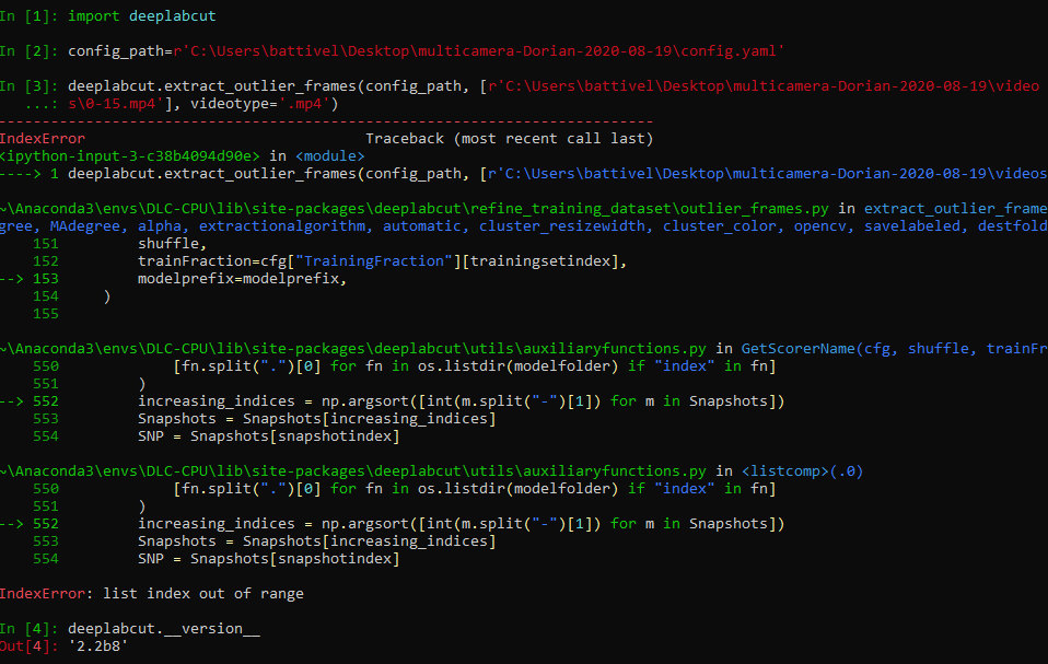 Issue with deeplabcut.extract_outlier_frames function. · Issue #930 · DeepLabCut/DeepLabCut · GitHub