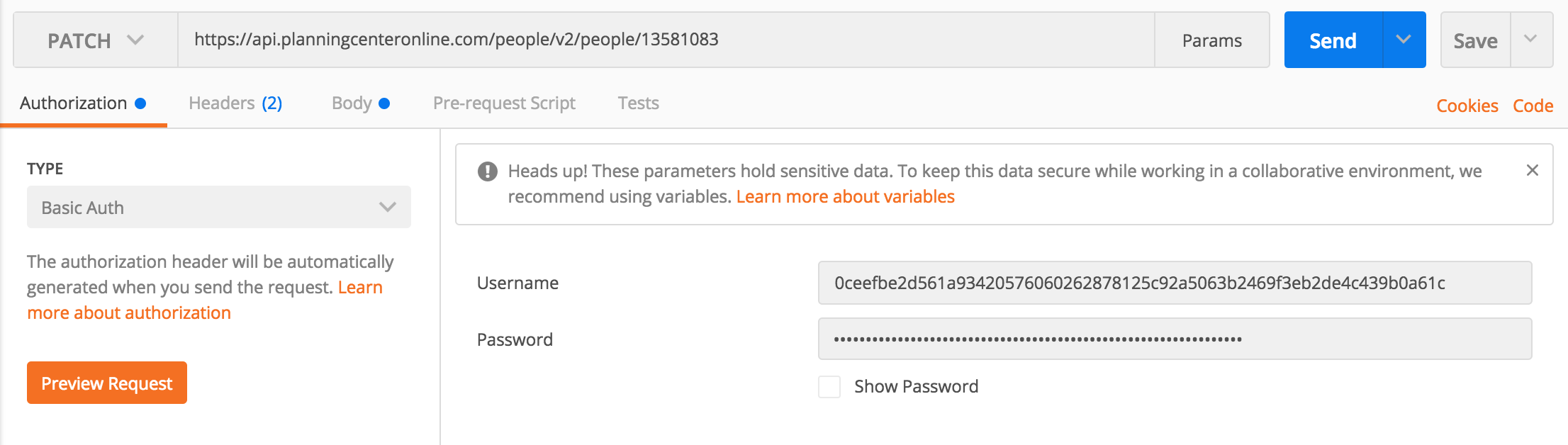 403 Forbidden when attempting to update People record with PATCH · Issue #442 · planningcenter ...