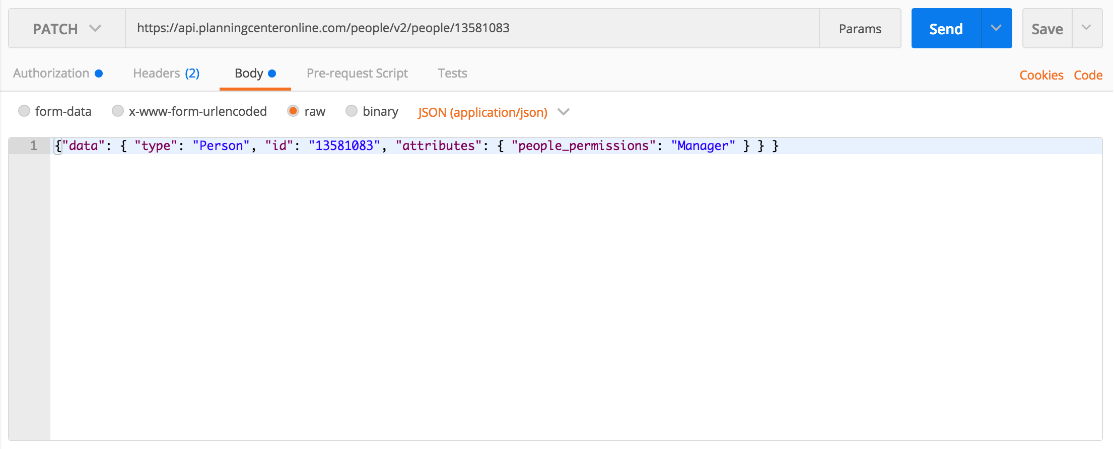 403 Forbidden when attempting to update People record with PATCH · Issue #442 · planningcenter ...