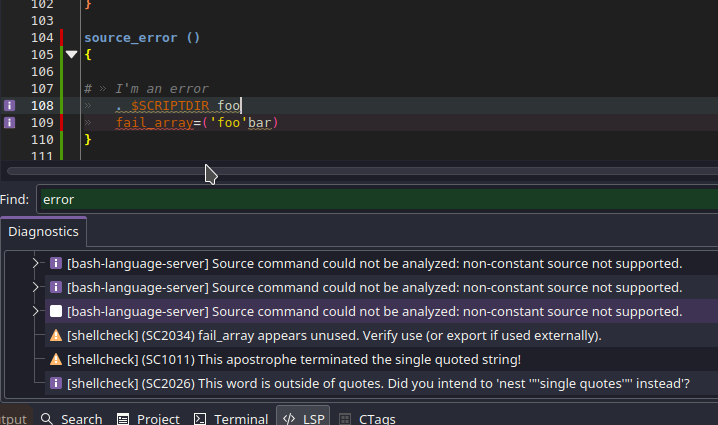 `includeAllWorkspaceSymbols` does not respect ShellCheck · Issue #712 ... `includeAllWorkspaceSymbols` does not respect ShellCheck · Issue #712 ...