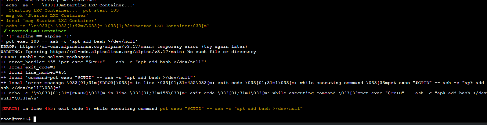 Alpine Docker Error · Issue #1246 · tteck/Proxmox · GitHub