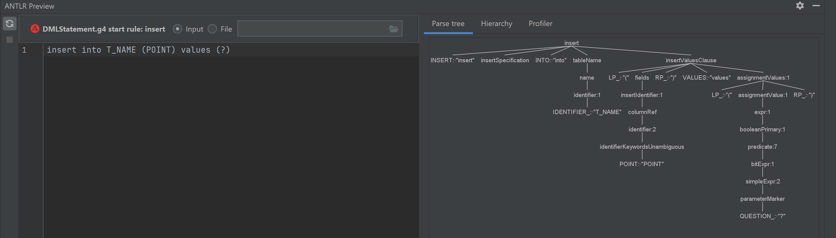 Antlr ParseTree error when database field is "POINT" · Issue #10259 · apache/shardingsphere · GitHub