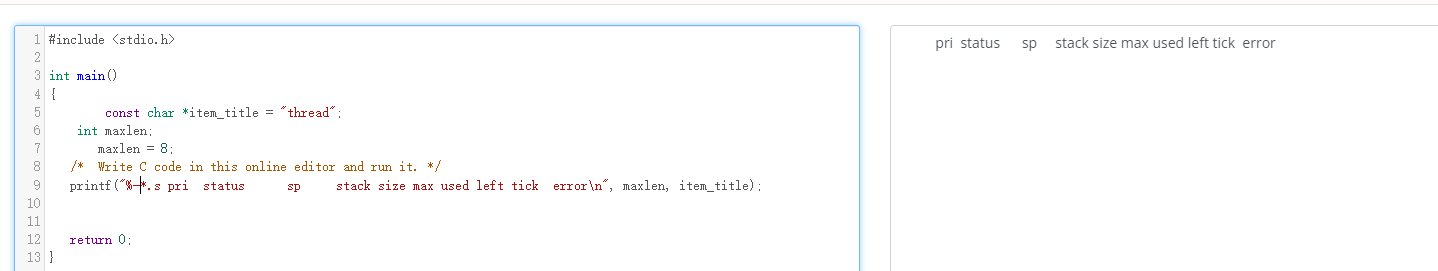 cmd.c中list_thread等函数printf格式“%-*.s”是否有问题 · Issue #6587 · RT-Thread/rt-thread · GitHub