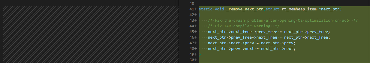 Memheapc的removenextptr函数在iar V9321中报警告 · Issue 7313 · Rt Threadrt Thread · Github 
