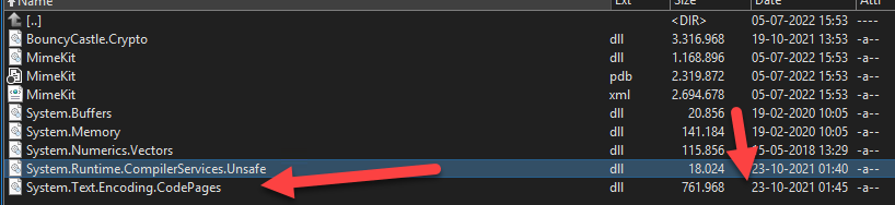 Could not load file or assembly 'System.Text.Encoding.CodePages, Version=4.1.1.0, Culture ...