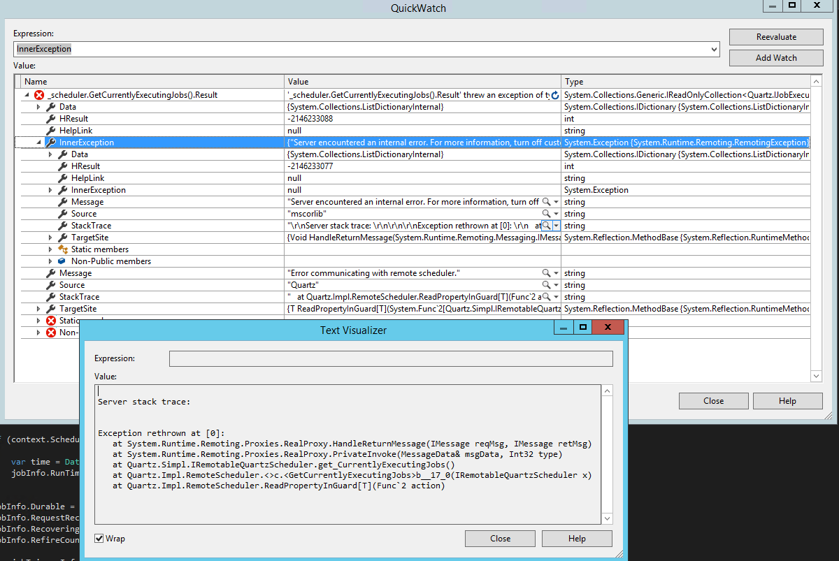 Error communicating with remote scheduler. · Issue #578 · quartznet/quartznet · GitHub