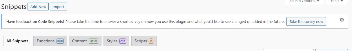 Survey Alert can't be dismissed · Issue #151 · codesnippetspro/code-snippets · GitHub