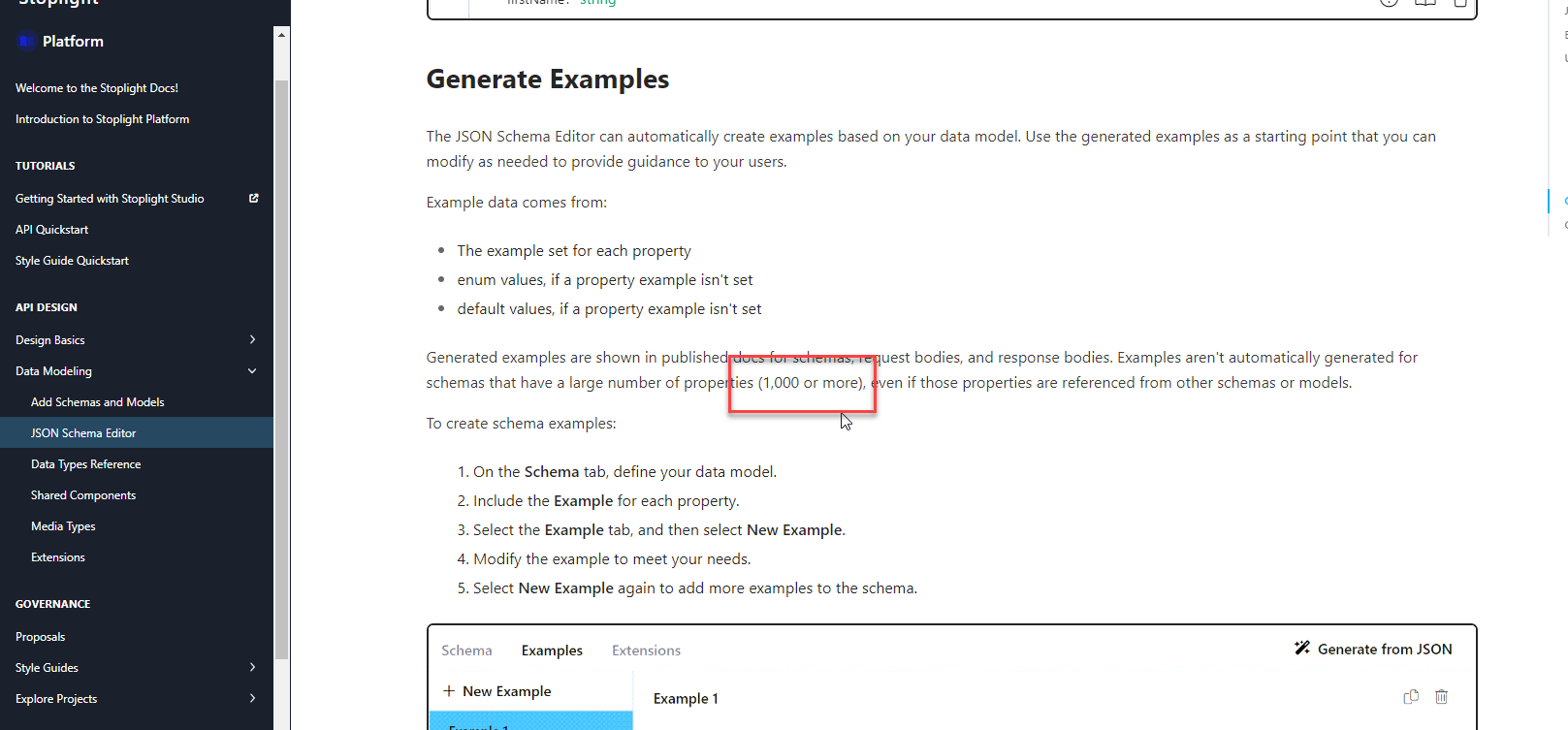 Schema size error while example rendering · Issue #2238 · stoplightio/elements · GitHub