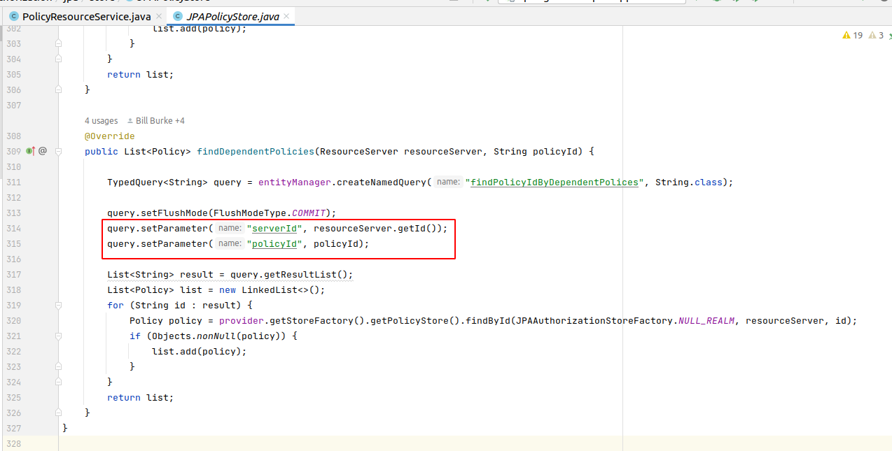 OutOfMemoryError in `org.keycloak.authorization.admin.PolicyResourceService.getDependentPolicies ...