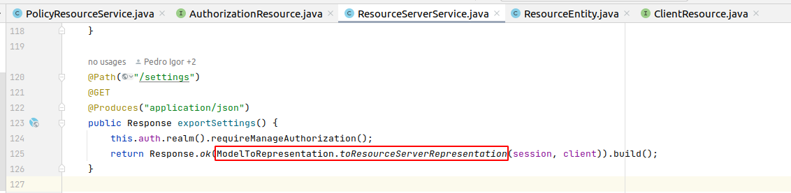 OutOfMemoryError in `org.keycloak.authorization.admin.ResourceServerService.exportSettings ...
