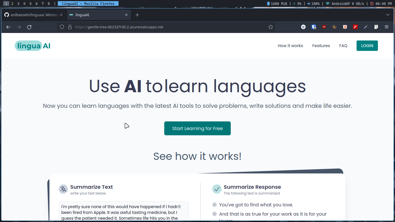 GitHub - anilbeesetti/linguaai: Microsoft Future Ready Talent Project