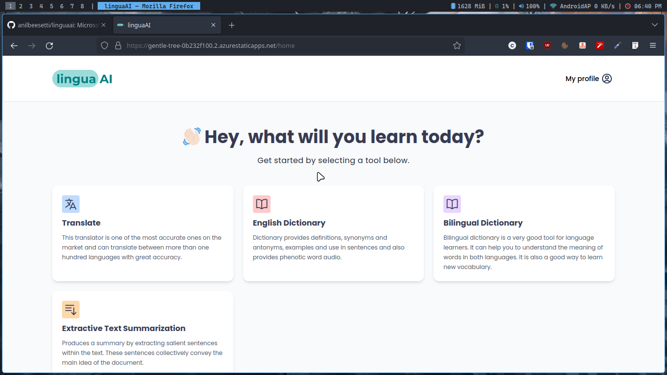 GitHub - anilbeesetti/linguaai: Microsoft Future Ready Talent Project