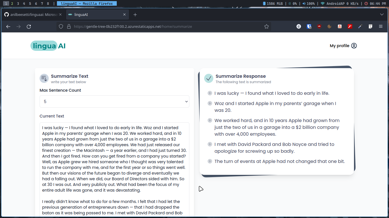 GitHub - anilbeesetti/linguaai: Microsoft Future Ready Talent Project