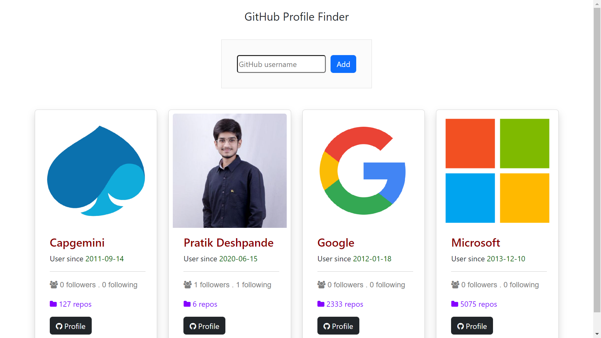 GitHub - the-pratik/github-cards: An application which interacts with ...