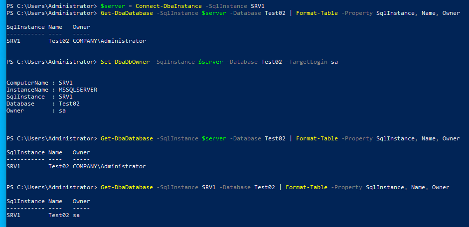 [Bug] Set-DbaDbOwner - SMO is not updated by .SetOwner method · Issue #7010 · dataplat/dbatools ...