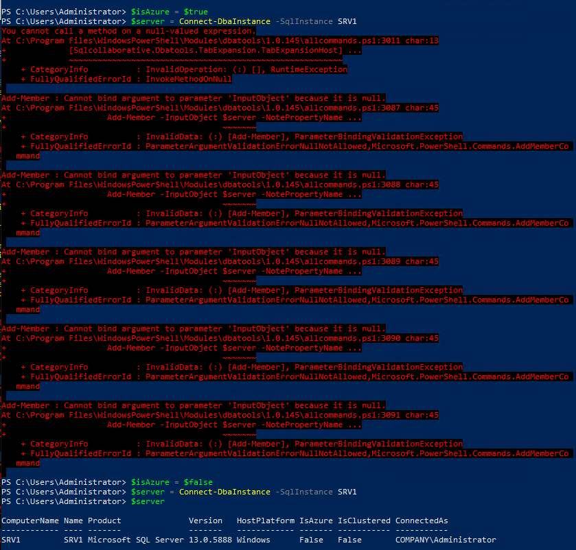 [Bug] Connect-DbaInstance - $isAzure is not initialised · Issue #7276 · dataplat/dbatools · GitHub