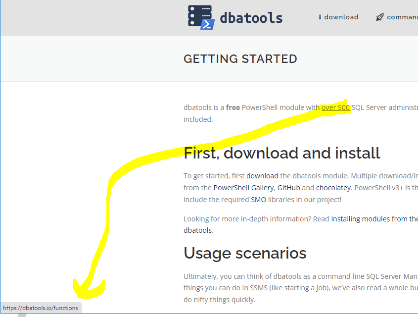 Website has broken link for function list · Issue #8039 · dataplat/dbatools · GitHub