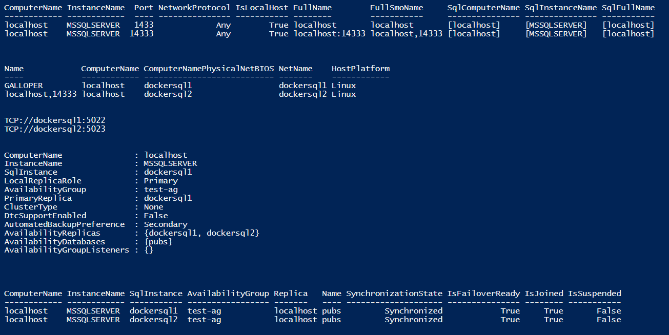 Connect-DbaInstance to docker containers / Trying to get Get-DbaEndpoint to work with docker ...