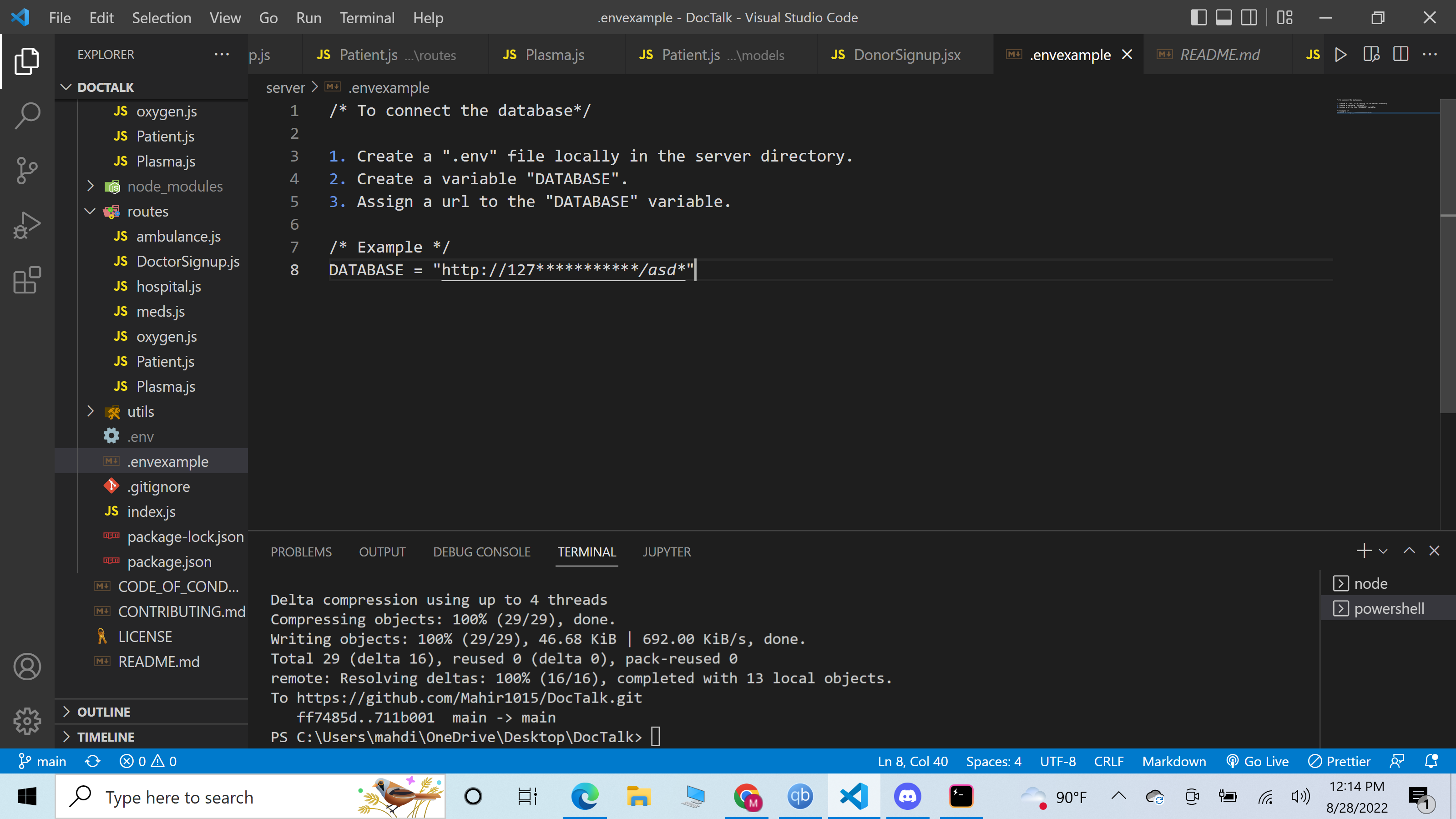 Backend of the patients signup & signin page · Issue #73 · ItsRoy69/DocTalk · GitHub