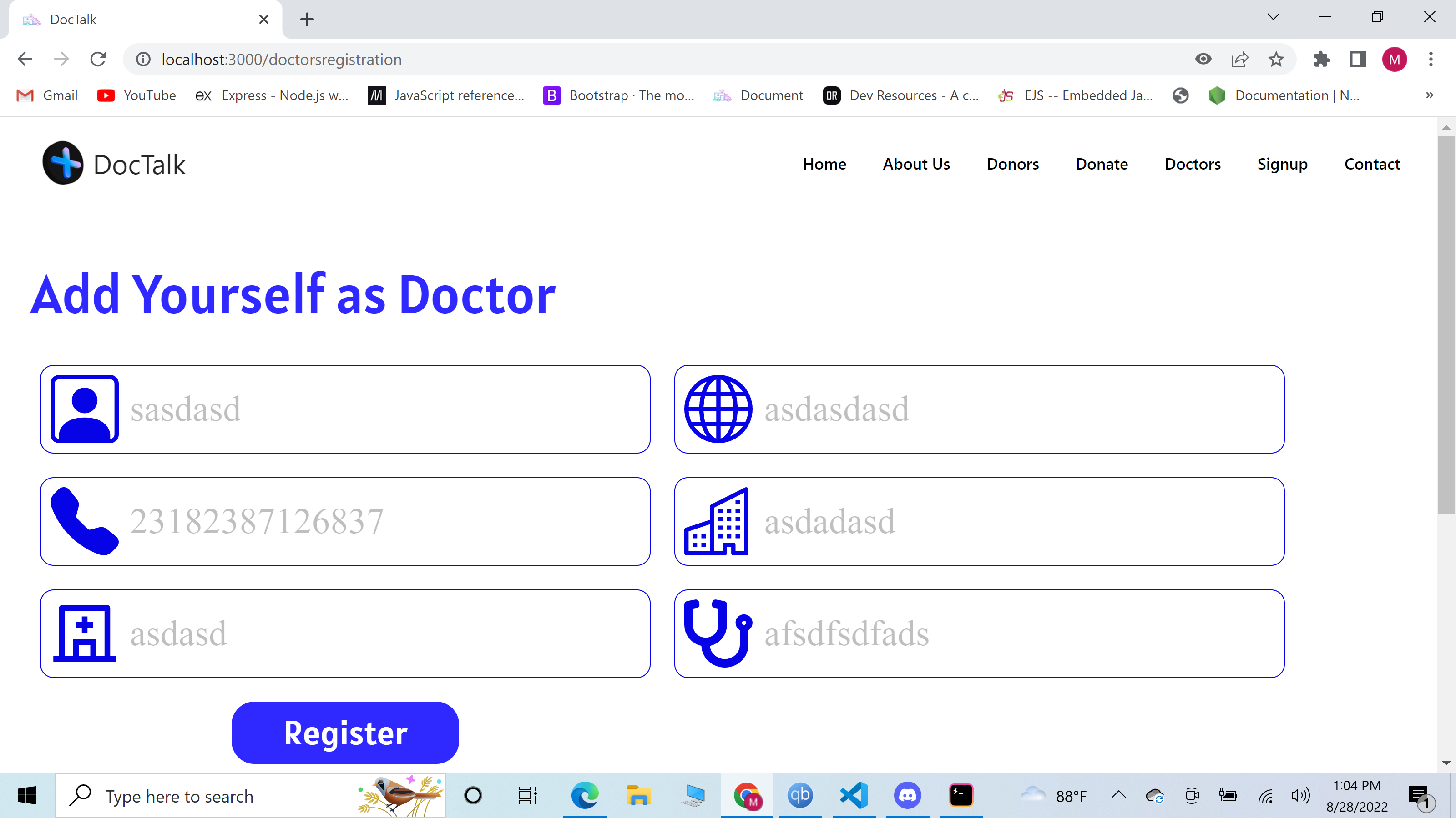 Backend of the patients signup & signin page · Issue #73 · ItsRoy69/DocTalk · GitHub