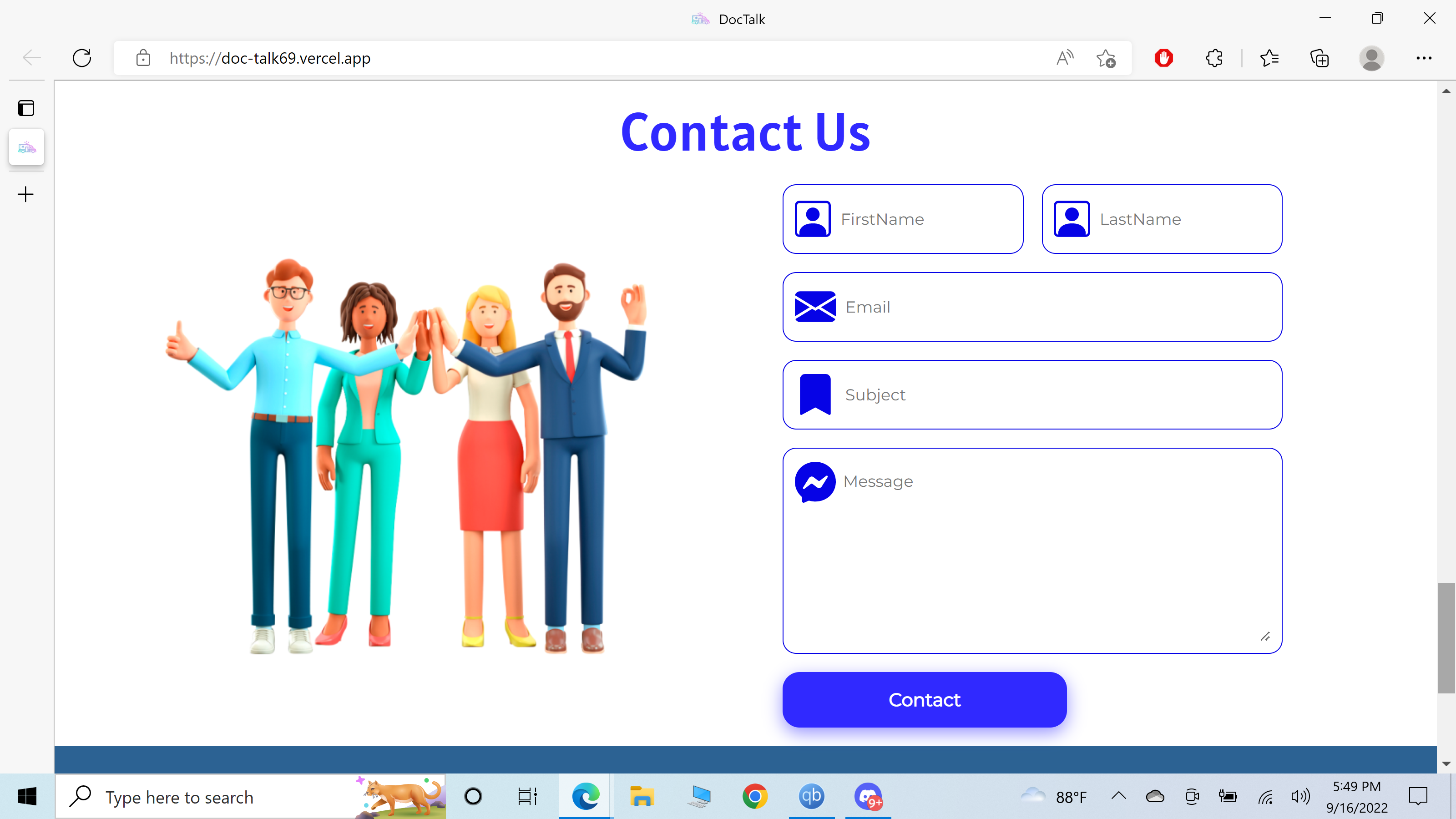 Fix: Congruence of contact form · Issue #118 · ItsRoy69/DocTalk · GitHub
