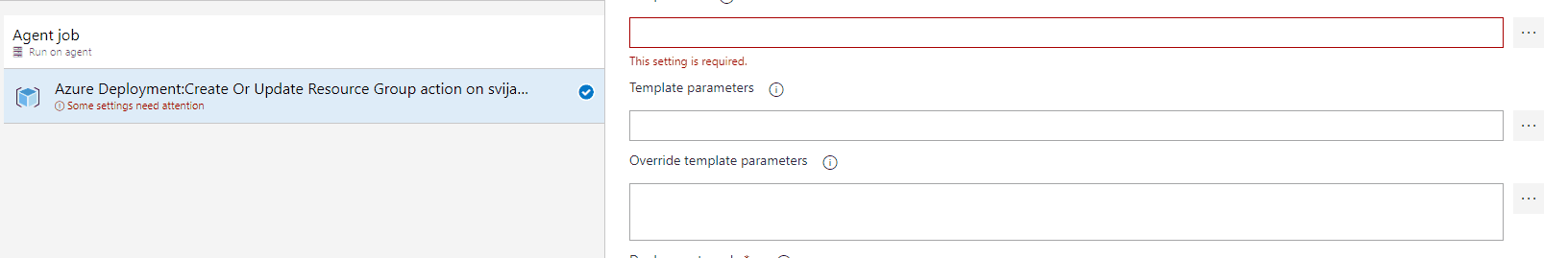 Please share an example which talks about overriding secureString parameters such as Azure SQL ...