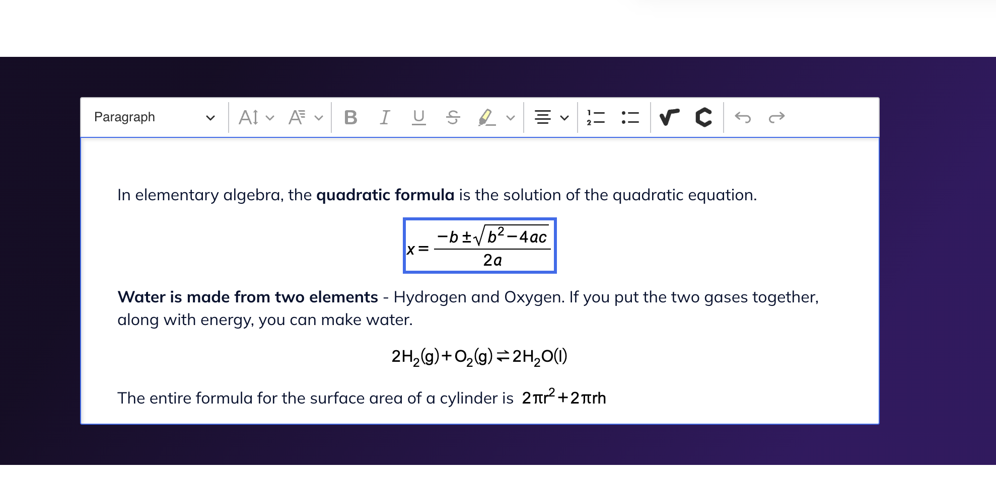 MathType demo - equation focus borders are overlapping the equations on ...