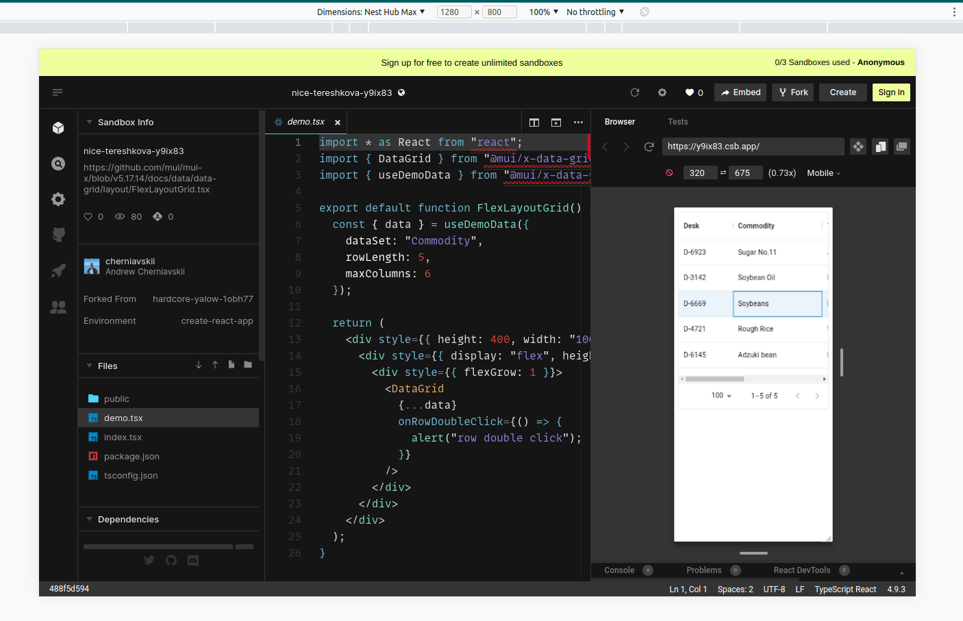 [data grid] Double Click on row not working on mobile view · Issue #7117 · mui/mui-x · GitHub