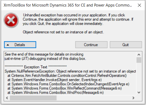 1.2020.7.3 - Object Reference Error when filtering on SystemUserId. · Issue #347 · rappen ...