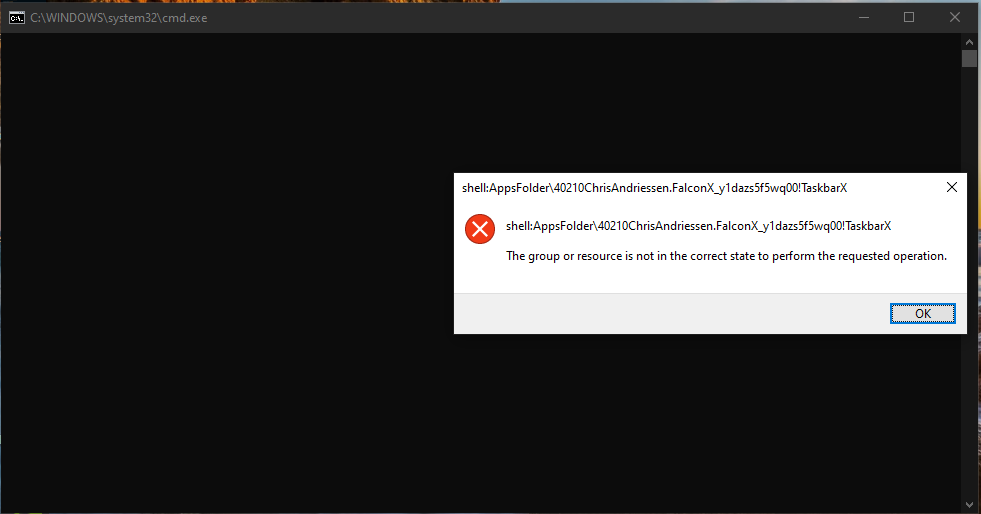 "The group or resource is not in the correct state to perform the requested operation" error ...