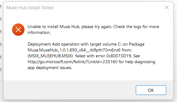 [MU4 Issue] Installing MuseHub on Windows throws an error · Issue #16347 · musescore/MuseScore ...