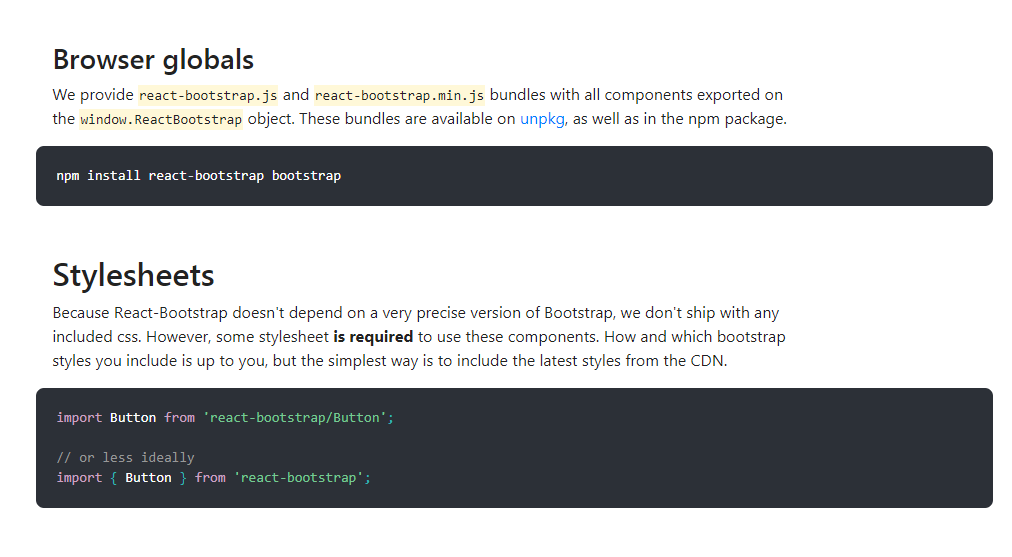 Unrelevant Code Samples In Introduction Started Page · Issue 3506 · React Bootstrapreact 1685