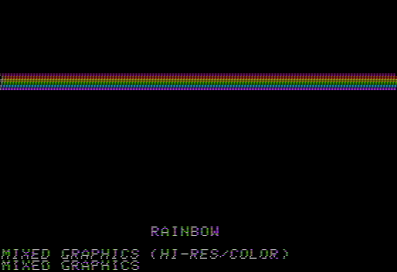 Video mode: Color (PAL Monitor) rendering bottom TEXT lines for Rainbow ...