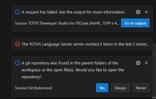 Erro ao iniciar extensão · Issue #1108 · totvs/tds-vscode · GitHub
