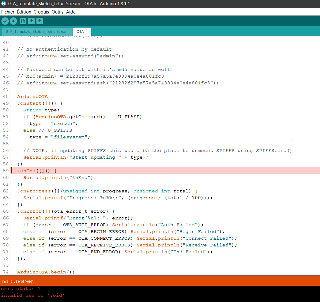 "invalid use of 'void'" · Issue #6 · SensorsIot/ESP32-OTA · GitHub