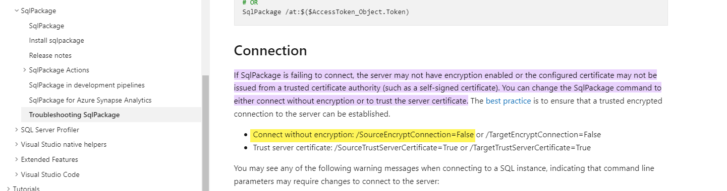 Feedback Revision related to SQLpackage.exe command line · Issue #4372 · MicrosoftDocs/dynamics ...