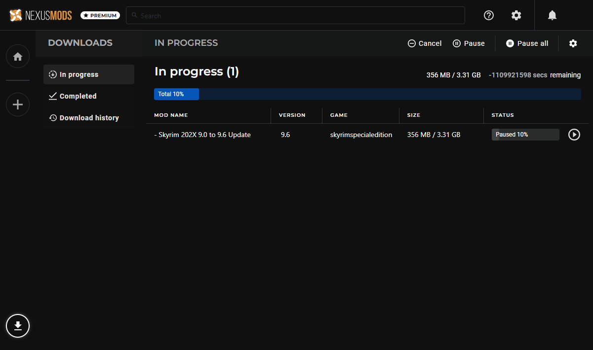Erroneous Time Remaining Estimate on Paused or Completed Downloads inside InProgressView · Issue ...